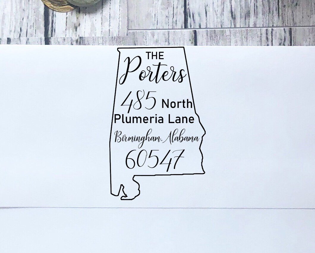 Alabama State Stamp Return Address Stamp Personalized Address Stamp ...