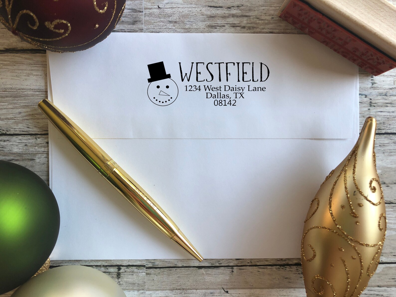 Holiday Stamp - Christmas Return Address Stamp- Custom Address Stamp ...