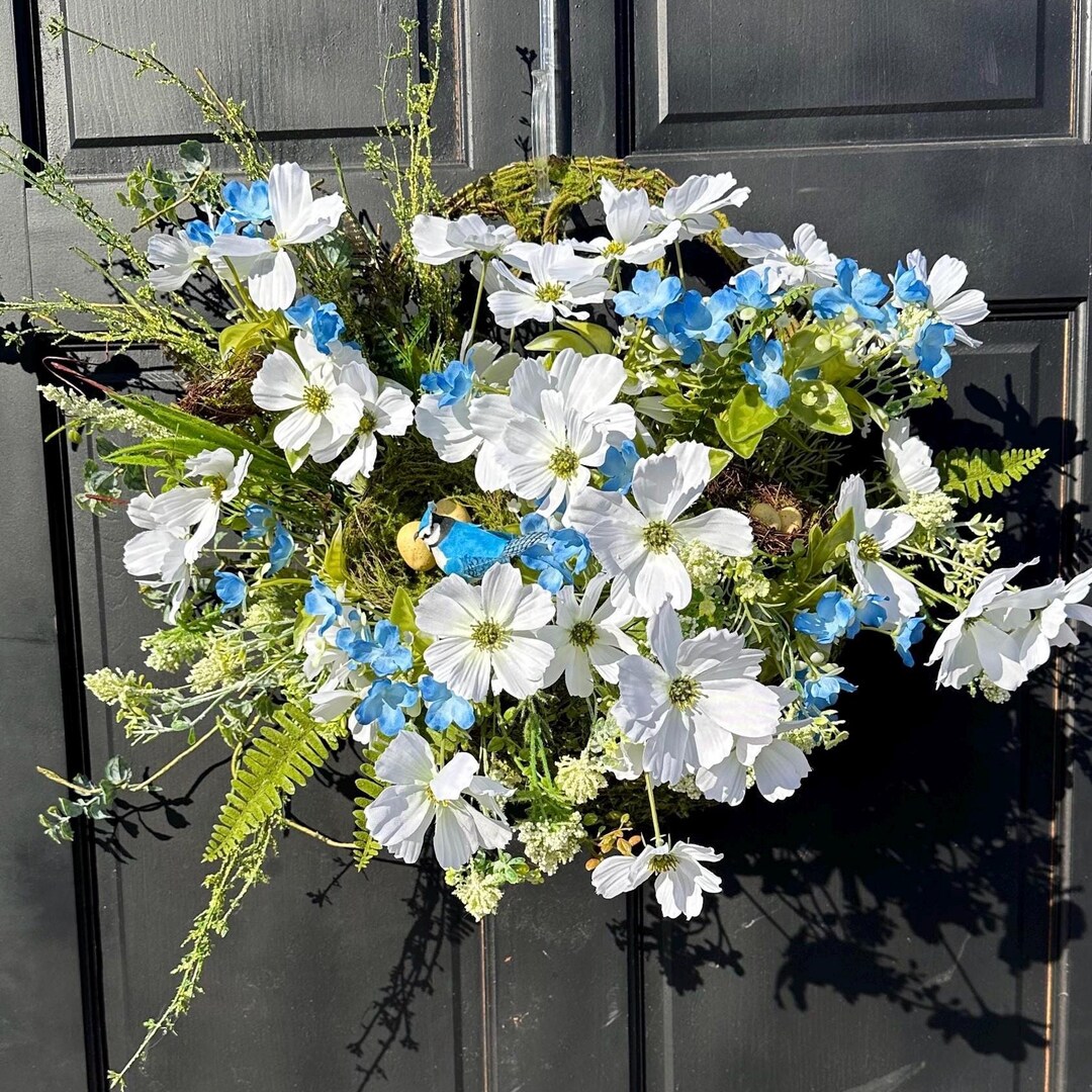 Charming Blue Bird Decor for Your Front Door - Perfect Mothers Day Gift ...