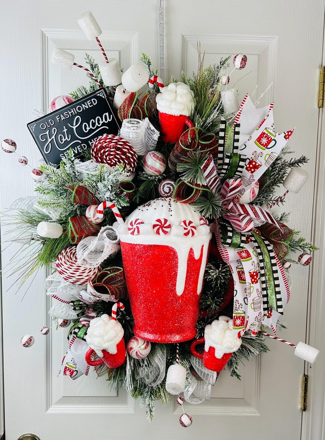 Hot Cocoa Decor, Winter Wreath, Holiday Decor, Hot Chocolate Wreath ...