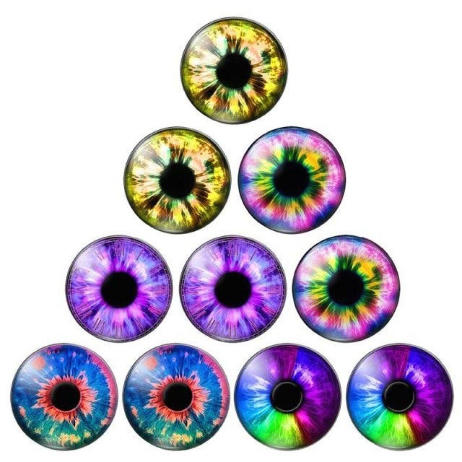 10pcs Round Dragon Cat Eyes Pattern 8mm/10mm/18mm/20mm/25mm Round Photo ...