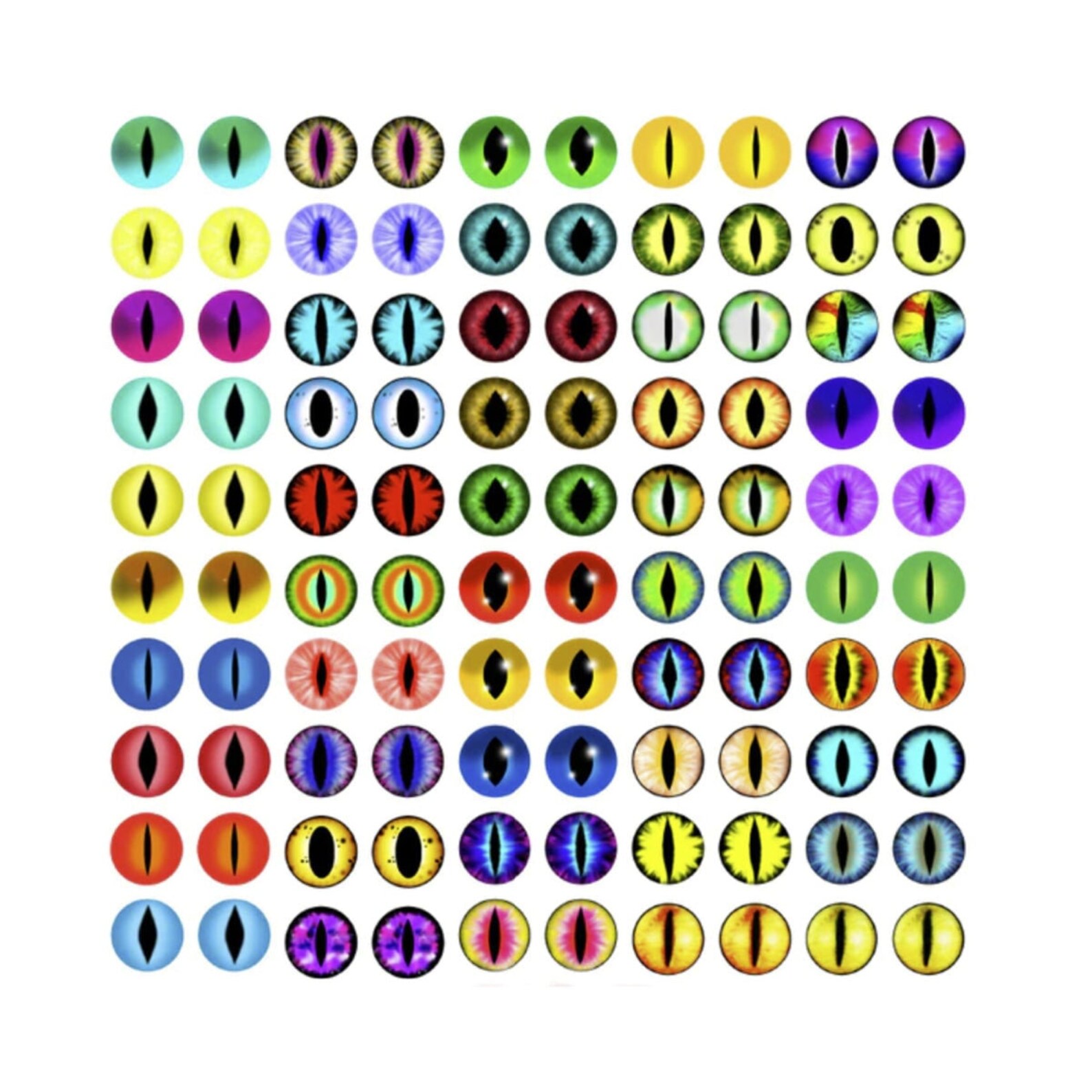 100pcs Round Pupil Glass Eyes 6mm 8mm 10mm 12mm Cats Eye - Etsy