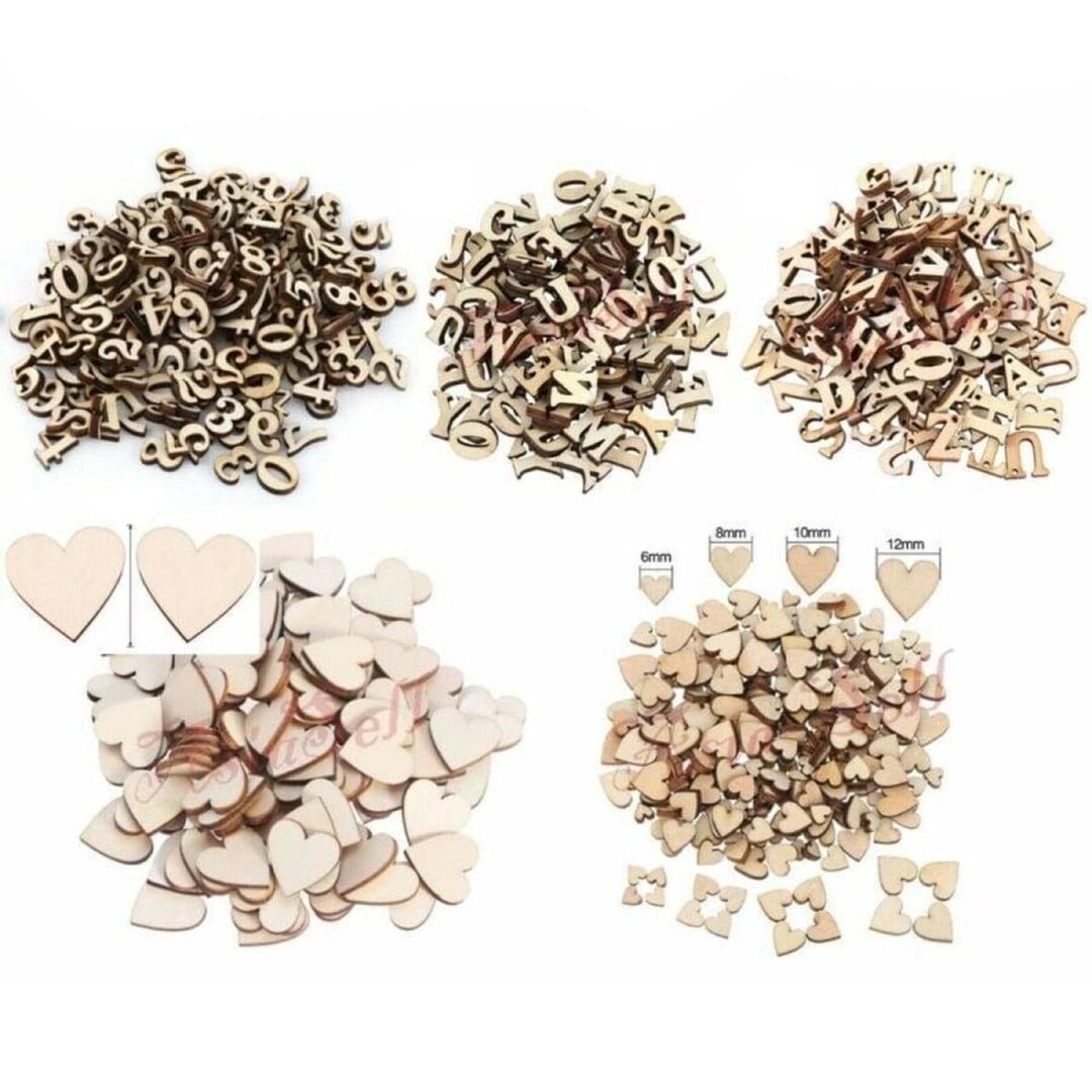 Wooden Numbers Alphabet Letters Hearts DIY Craft Wood Lettering - Etsy