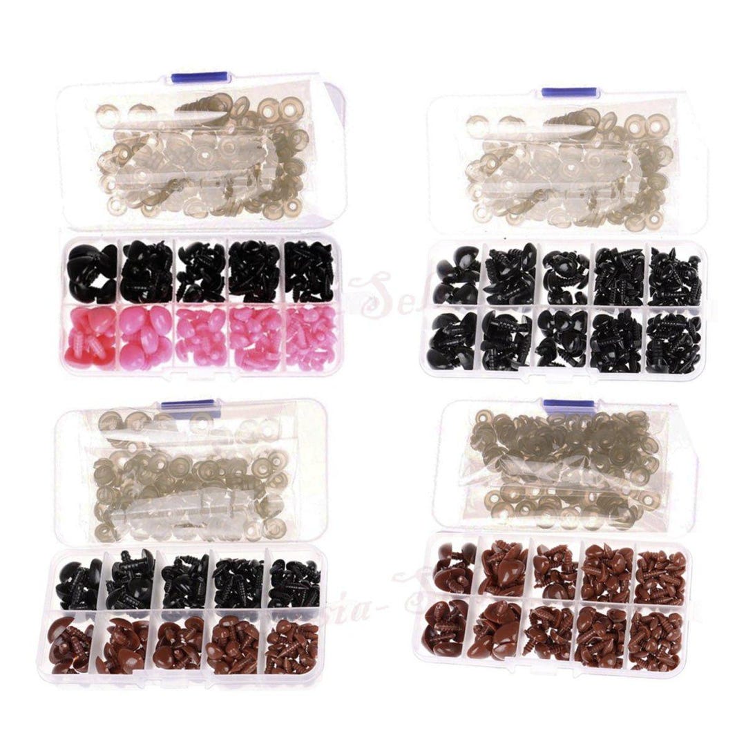 125pcs Set Plastic Toy Noses Triangle Nose Black Brown Pink Screw ...