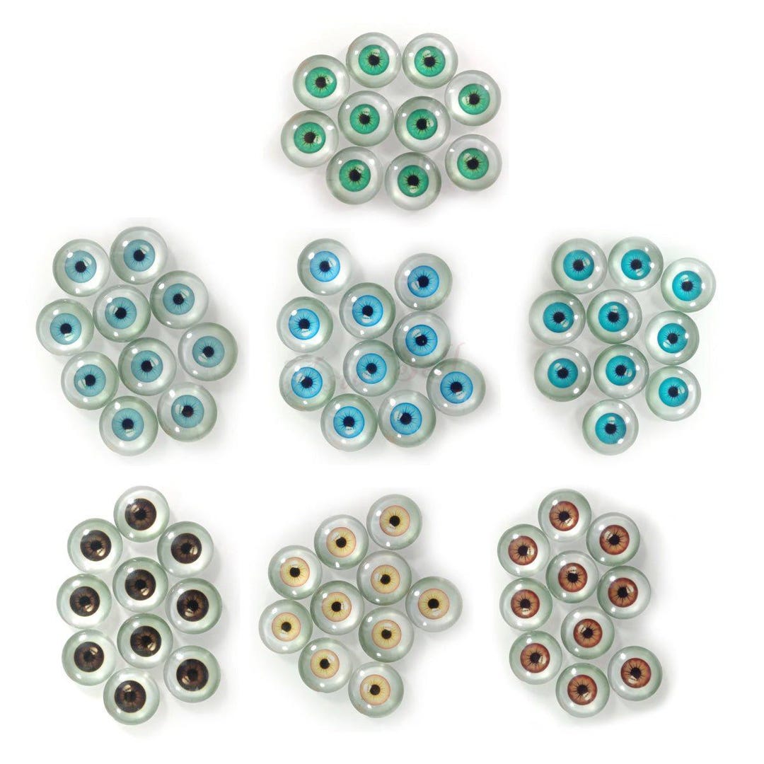 10pcs 20mm Glass Eyes Cabochons Dolls Human Eyes Animal Eye Accessories ...