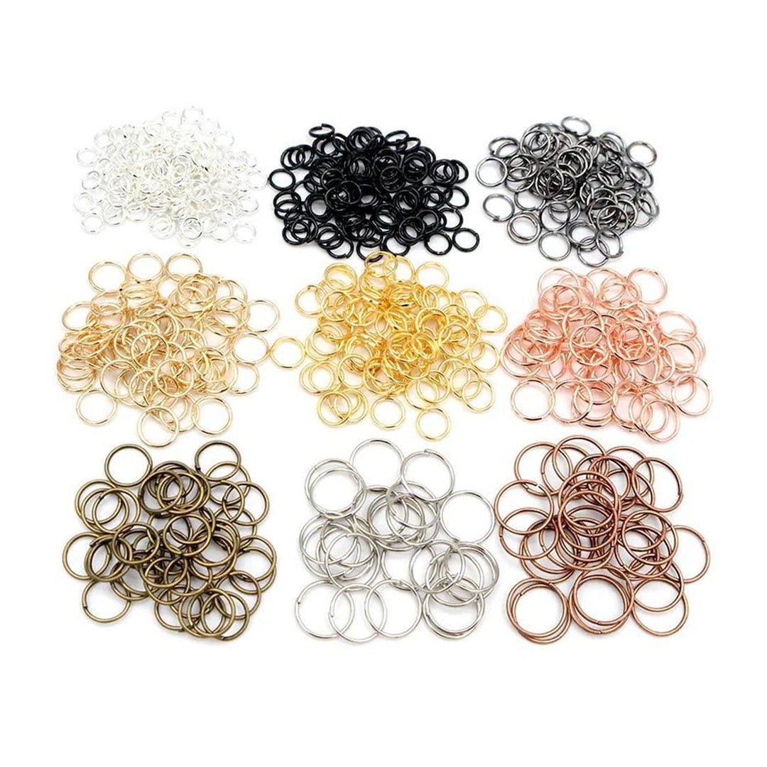 10 PIECES Jewellery Open Jump Rings 8mm-12mm Single Loop KC Gold ...