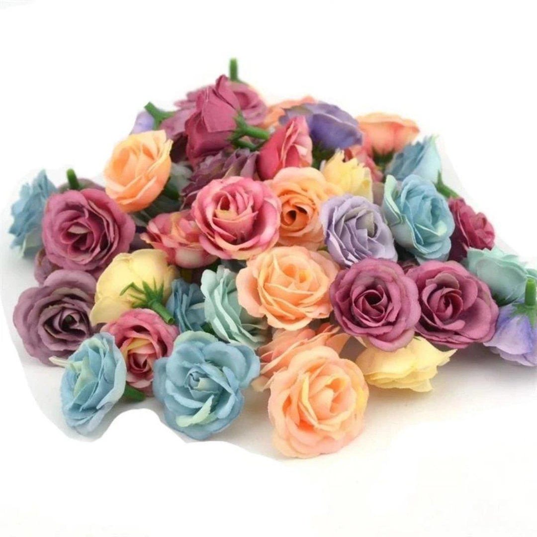 100pcs 2.5cm Mini Rose Cloth Artificial Flower for Wedding Party Home ...