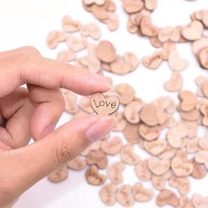 Wooden Love Hearts Confetti Table Decoration Wood Table Scatter Wedding ...
