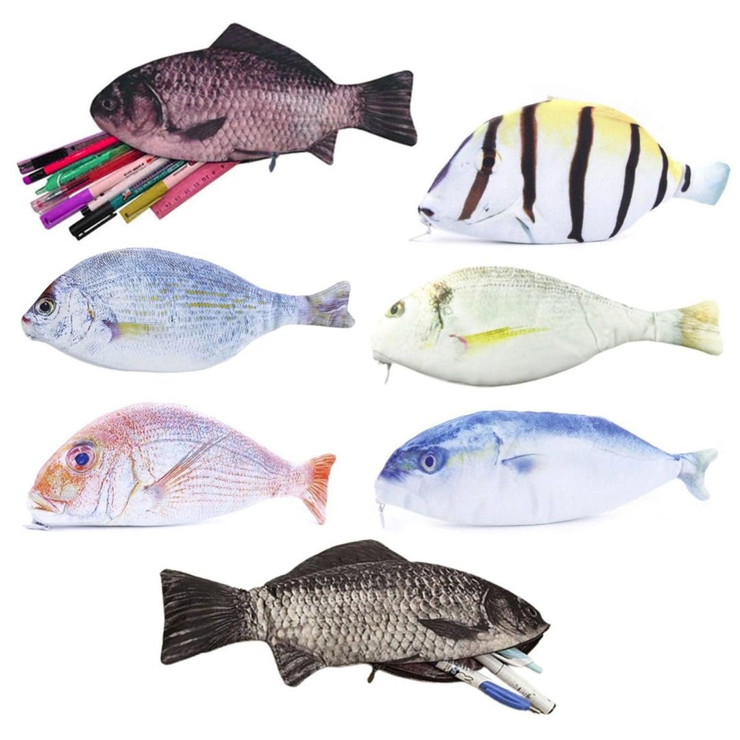 Fish Shape Pencil Case Make-up Cosmetics Bag Pouch With Zipper Zip ...