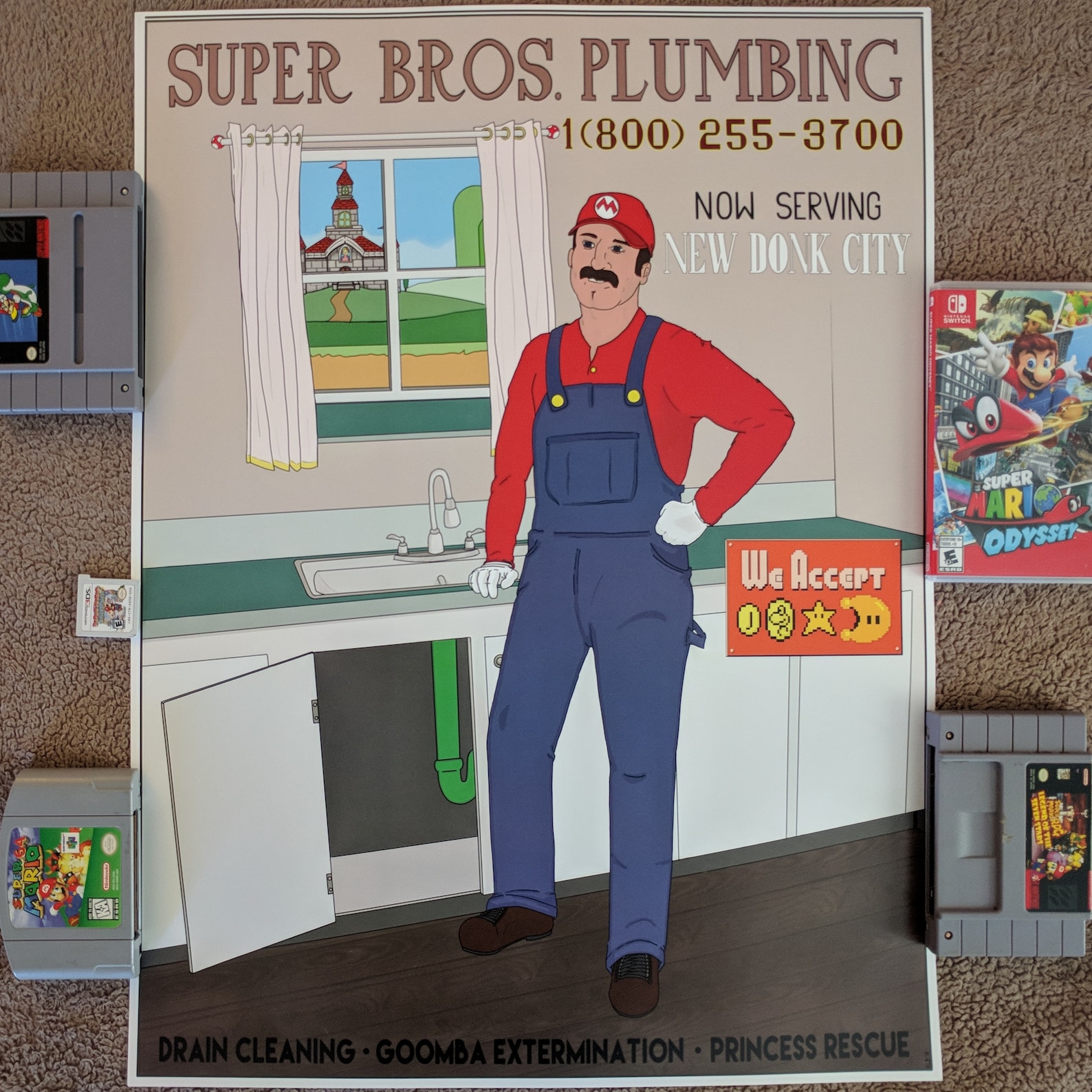 Super Mario Bros Vintage Plumbing High Quality Print - Etsy