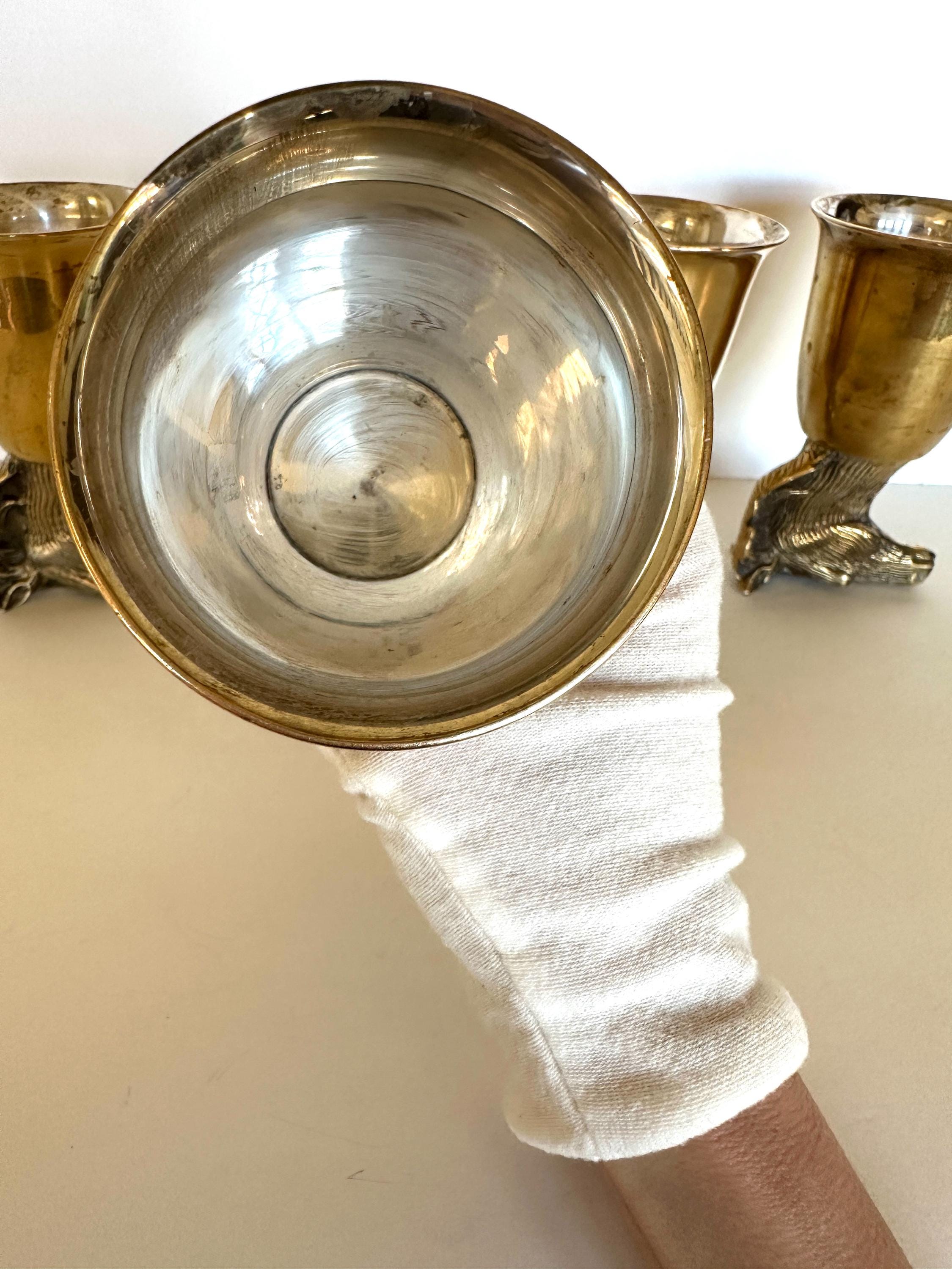 Vintage Brass Horse Stirrup Cup Set (four Cups) - Etsy