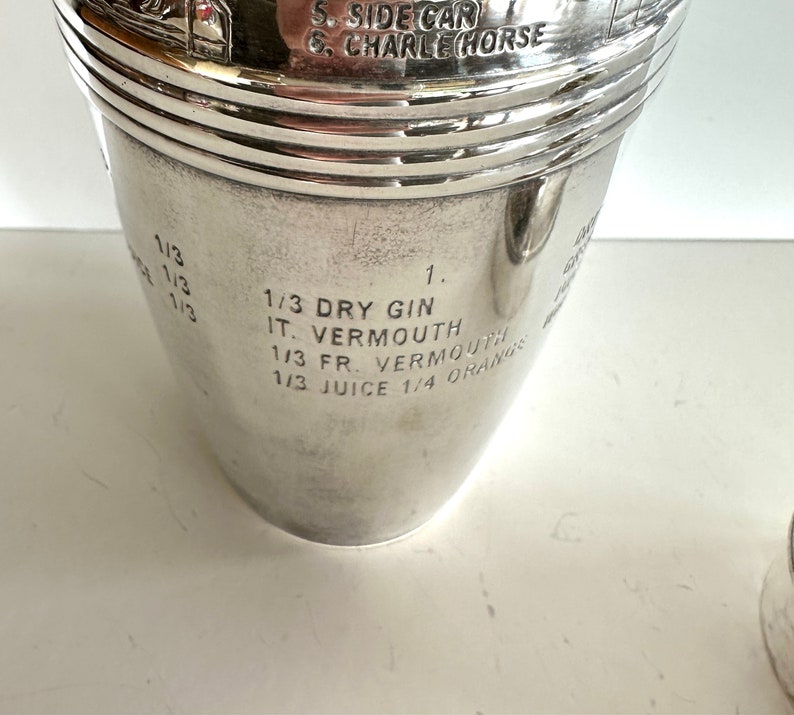 Vintage Cocktail Shaker, Embossed Cocktail Recipes, 1970s Martini Mixer ...