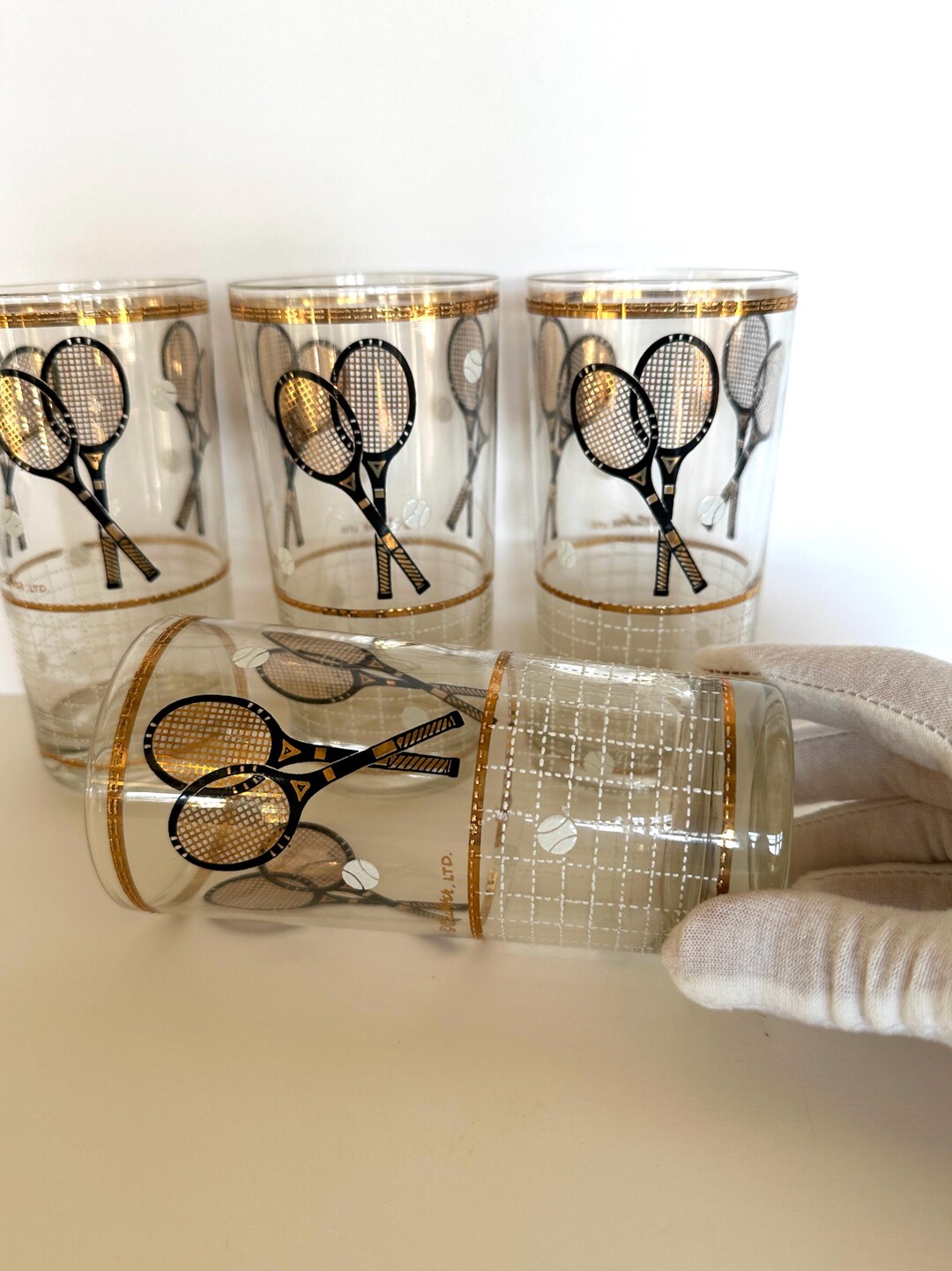 Culver Tennis Racket Glasses (4 Glasses) - Etsy