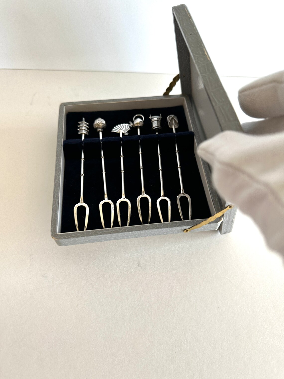 Sterling Silver Cocktail Picks (in Original Case), Asian Finials - Etsy