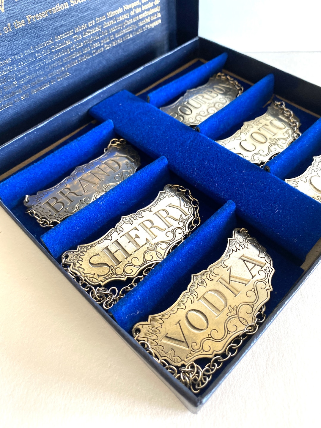 Vintage Decanter Labels (in Original Box) by Kirk Stieff Co. - Etsy