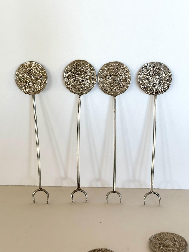 Silver Aztec Cocktail Picks Forks (set of 12) - Etsy