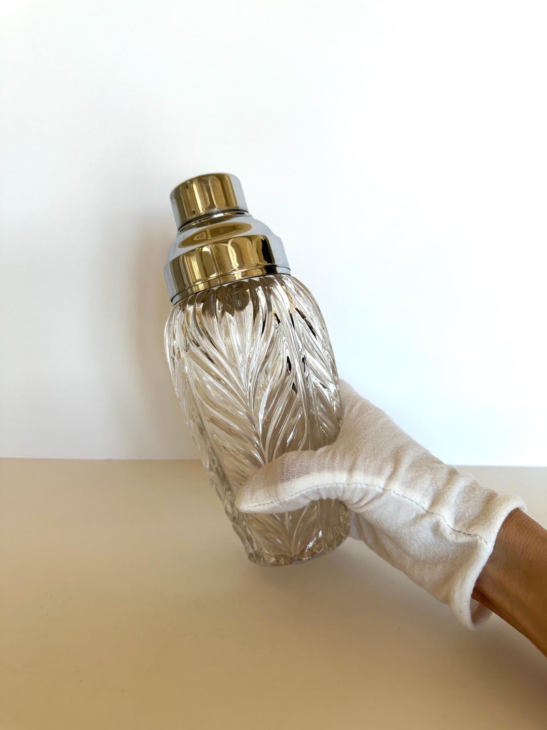 Art Deco Crystal Cocktail Shaker, Heavy Glass Cocktail Shaker - Etsy