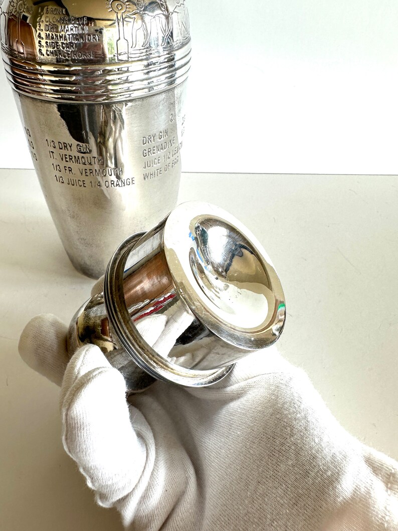 Vintage Cocktail Shaker, Embossed Cocktail Recipes, 1970s Martini Mixer ...