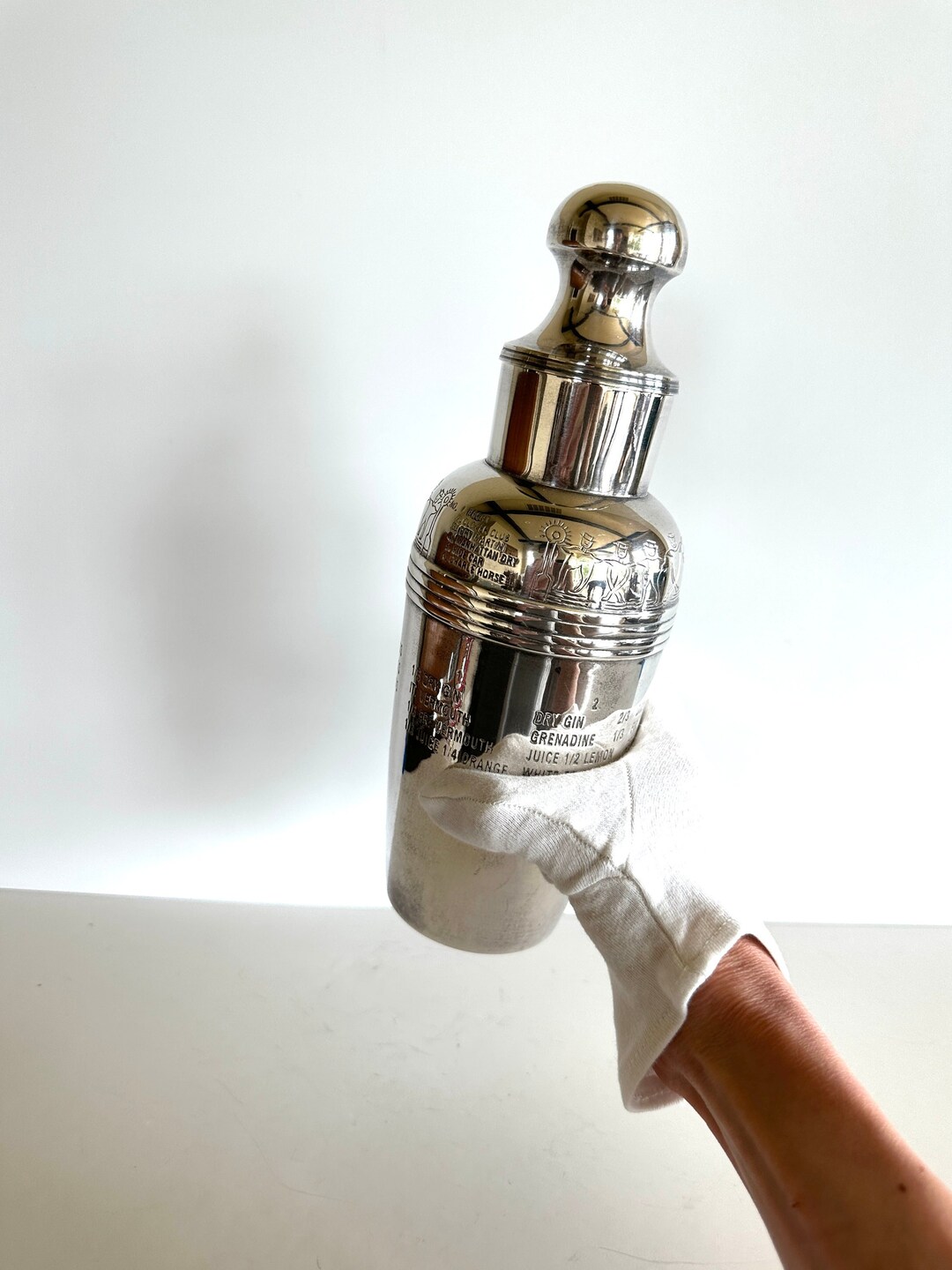 Vintage Cocktail Shaker, Embossed Cocktail Recipes, 1970s Martini Mixer ...