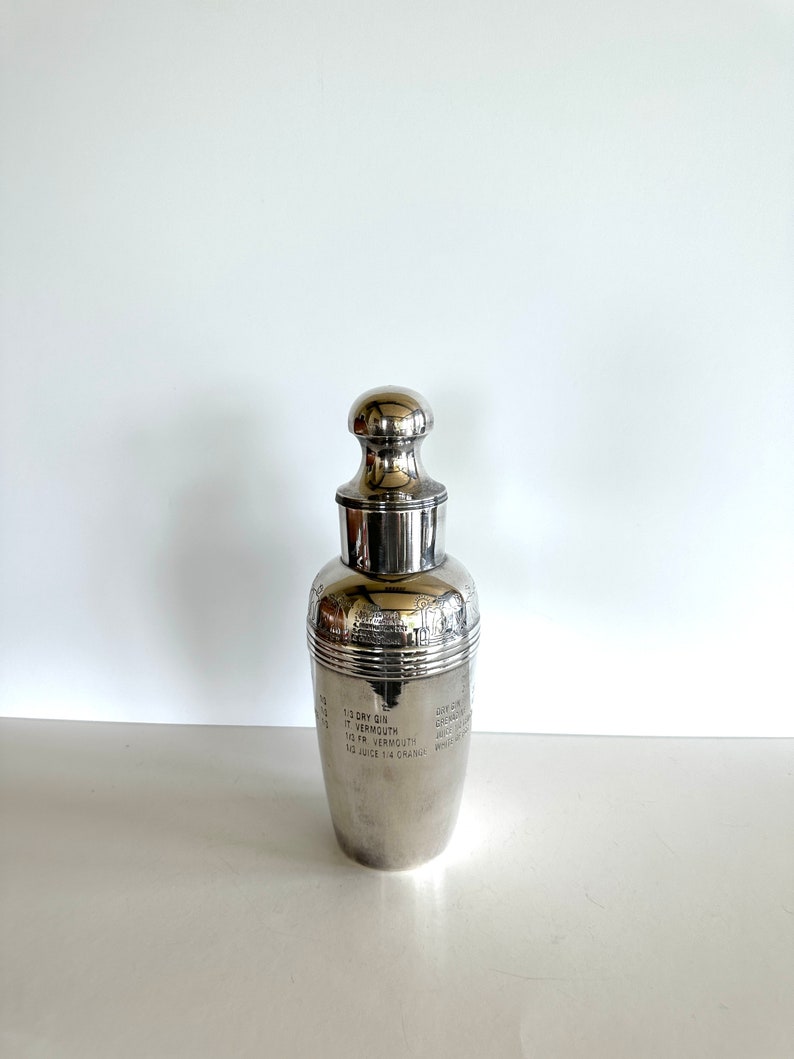Vintage Cocktail Shaker, Embossed Cocktail Recipes, 1970s Martini Mixer ...