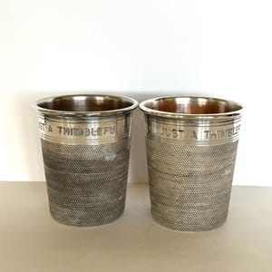 Pair of Thimble Cocktail Cups, Large Thimble Mint Julep Cups early Mid ...