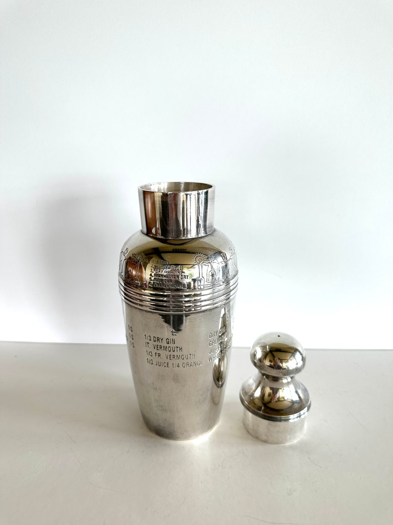 Vintage Cocktail Shaker, Embossed Cocktail Recipes, 1970s Martini Mixer ...