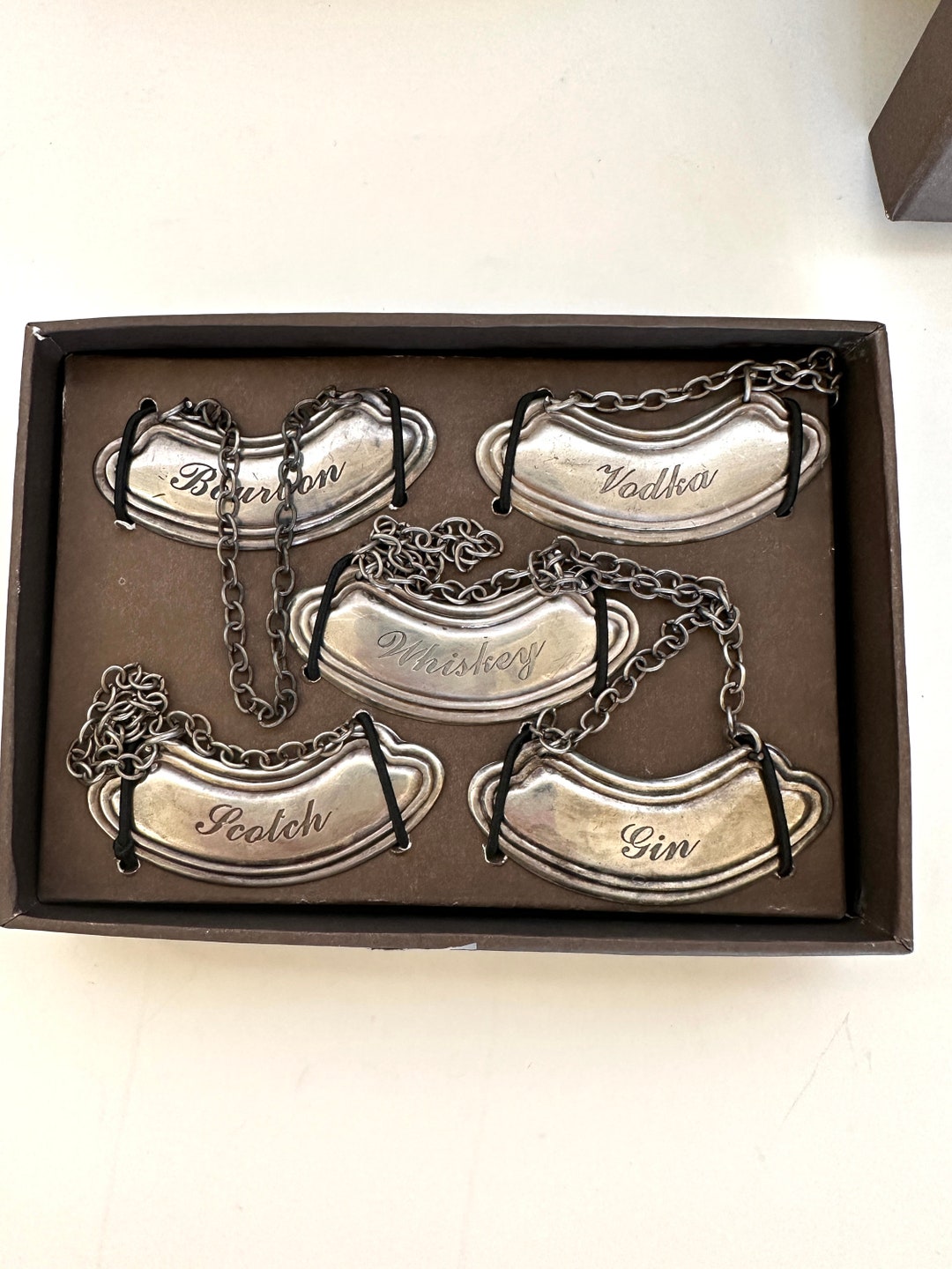 Vintage Pewter Decanter Tags (set of 5) - Etsy