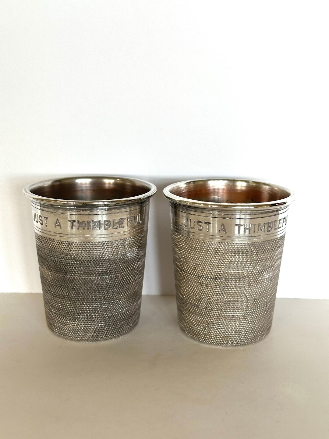 Pair of Thimble Cocktail Cups, Large Thimble Mint Julep Cups early Mid ...