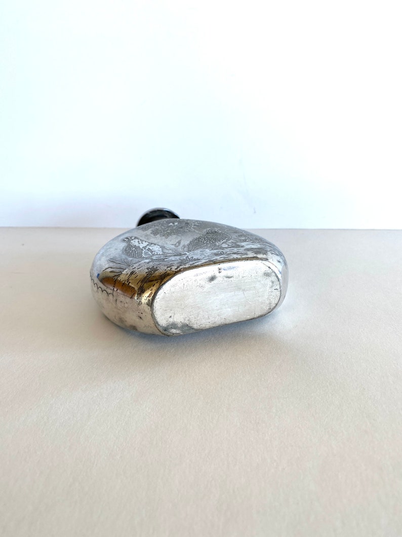 Early 1900s Art Deco Flask by Meriden collapsible Shot Glass - Etsy