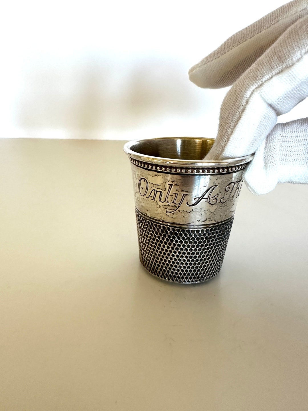 Vintage Silver-plated Thimble Jigger, "only A Thimble Full" Jigger - Etsy