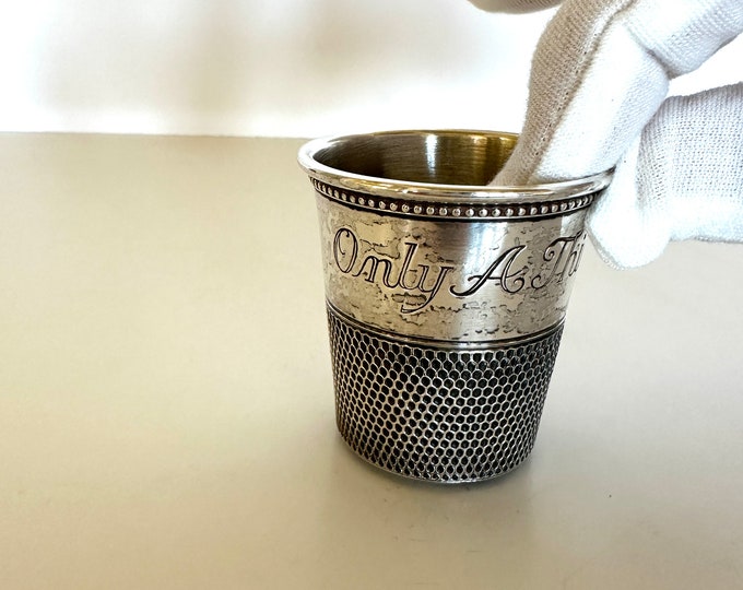 Vintage Silver-plated Thimble Jigger, "only A Thimble Full" Jigger - Etsy