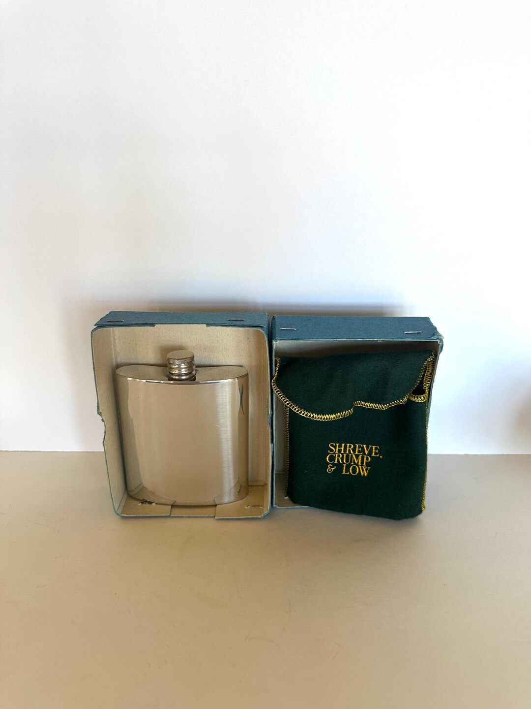 English Pewter Flask (in Original Box) by Shreve, Crump & Low 6 Ounces ...