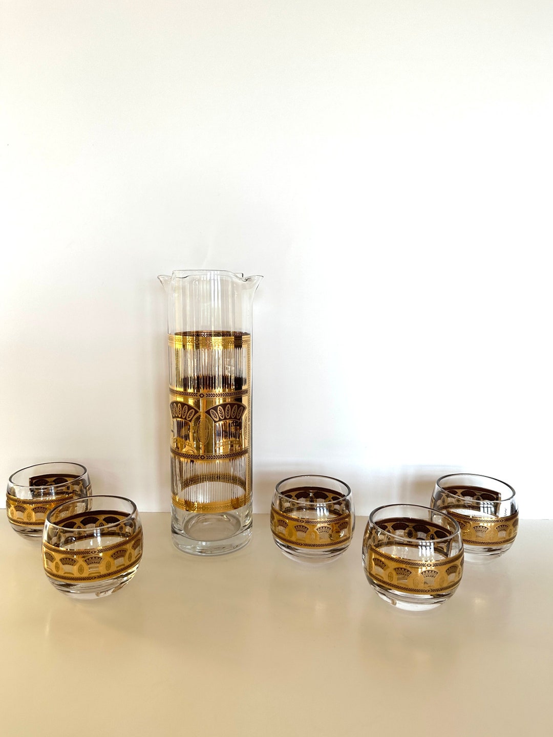 Culver Cocktail Pitcher Set, Culver festival Pattern, Mid Century ...