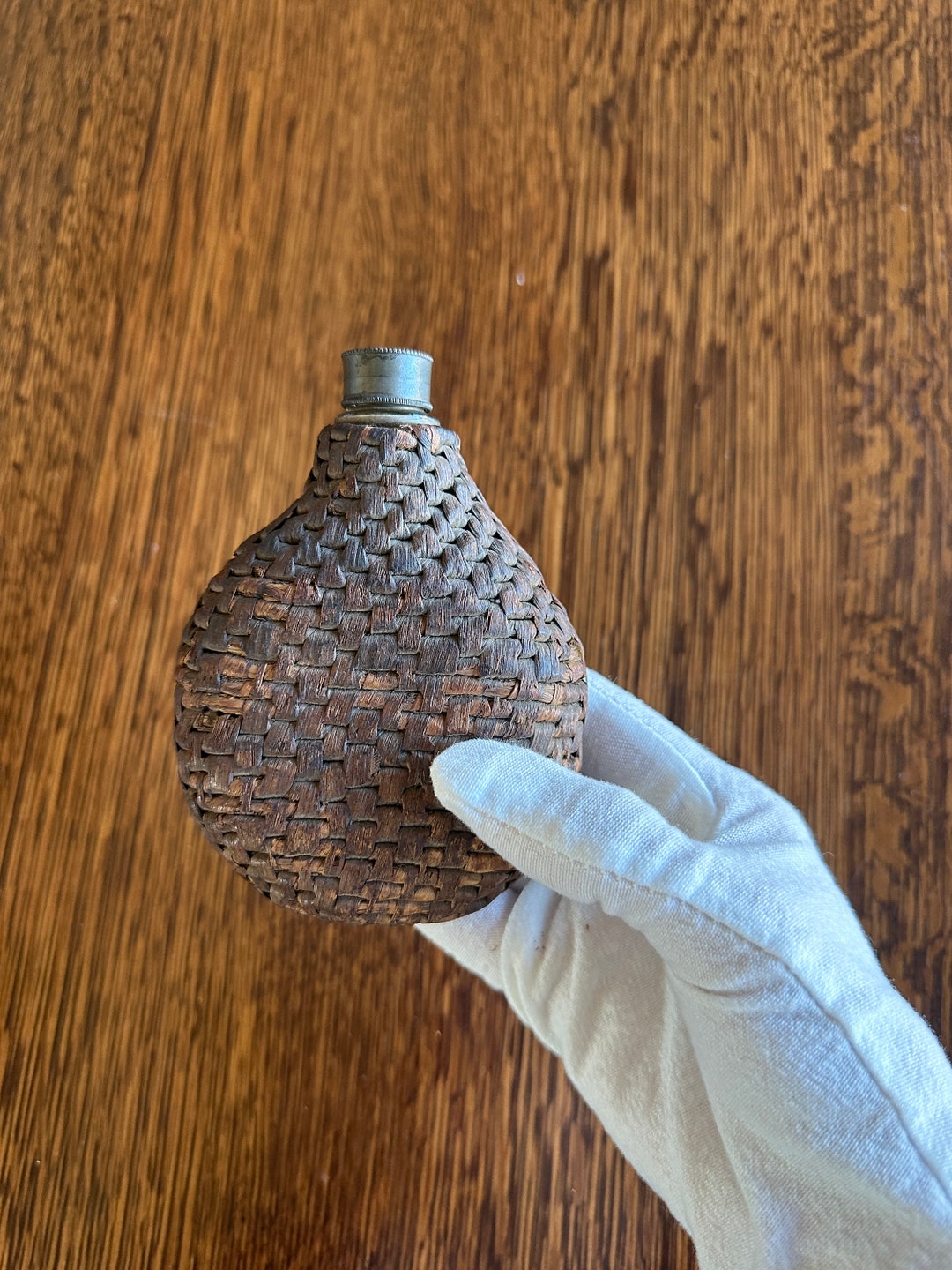 Antique Wicker Glass Flask, Early 1900s - Etsy
