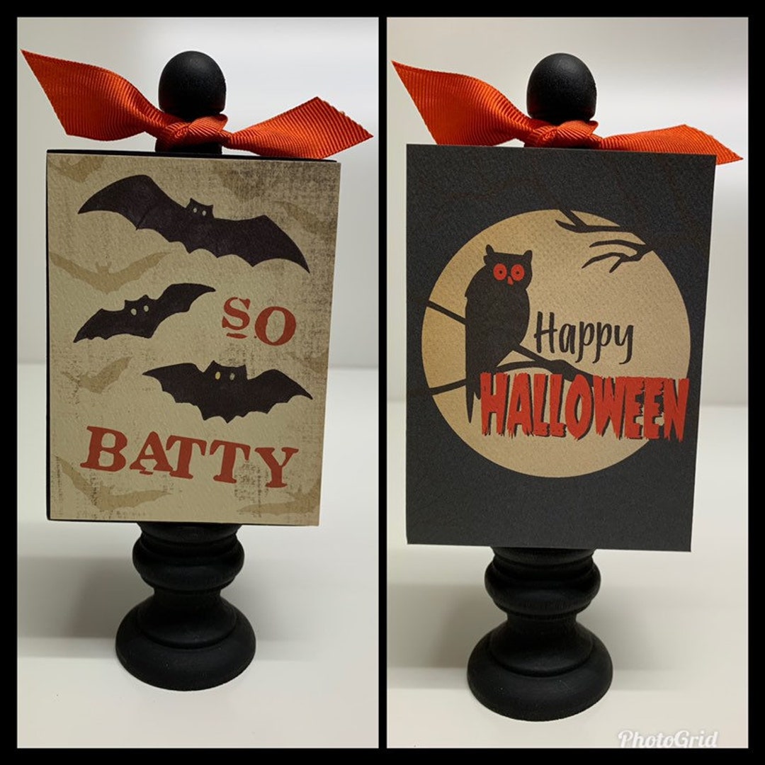 3X4 Halloween Blocks on Candle Cup With Finial. - Etsy