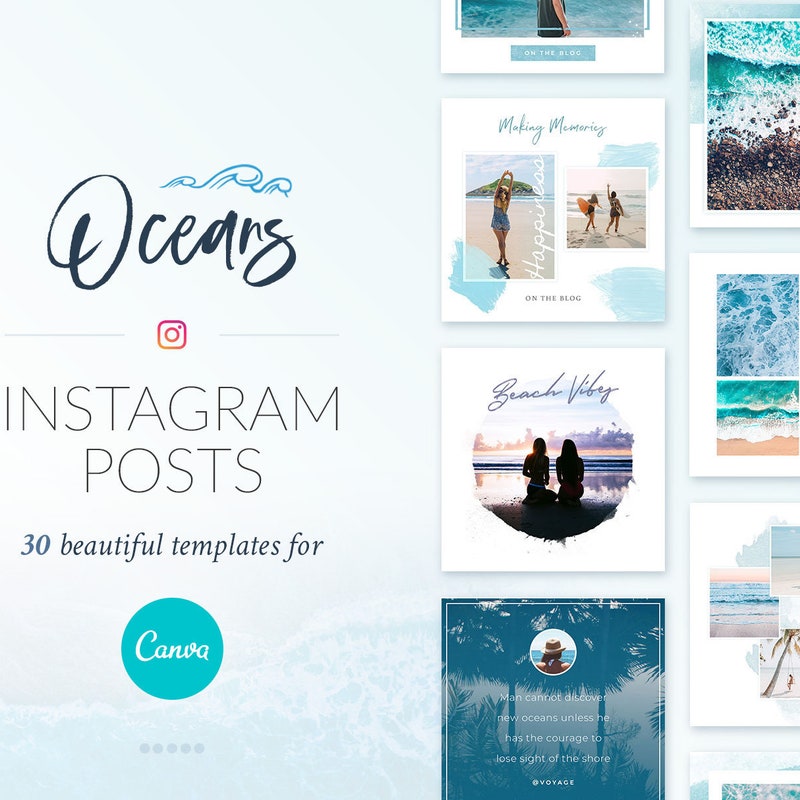 Blue Instagram Template - Etsy