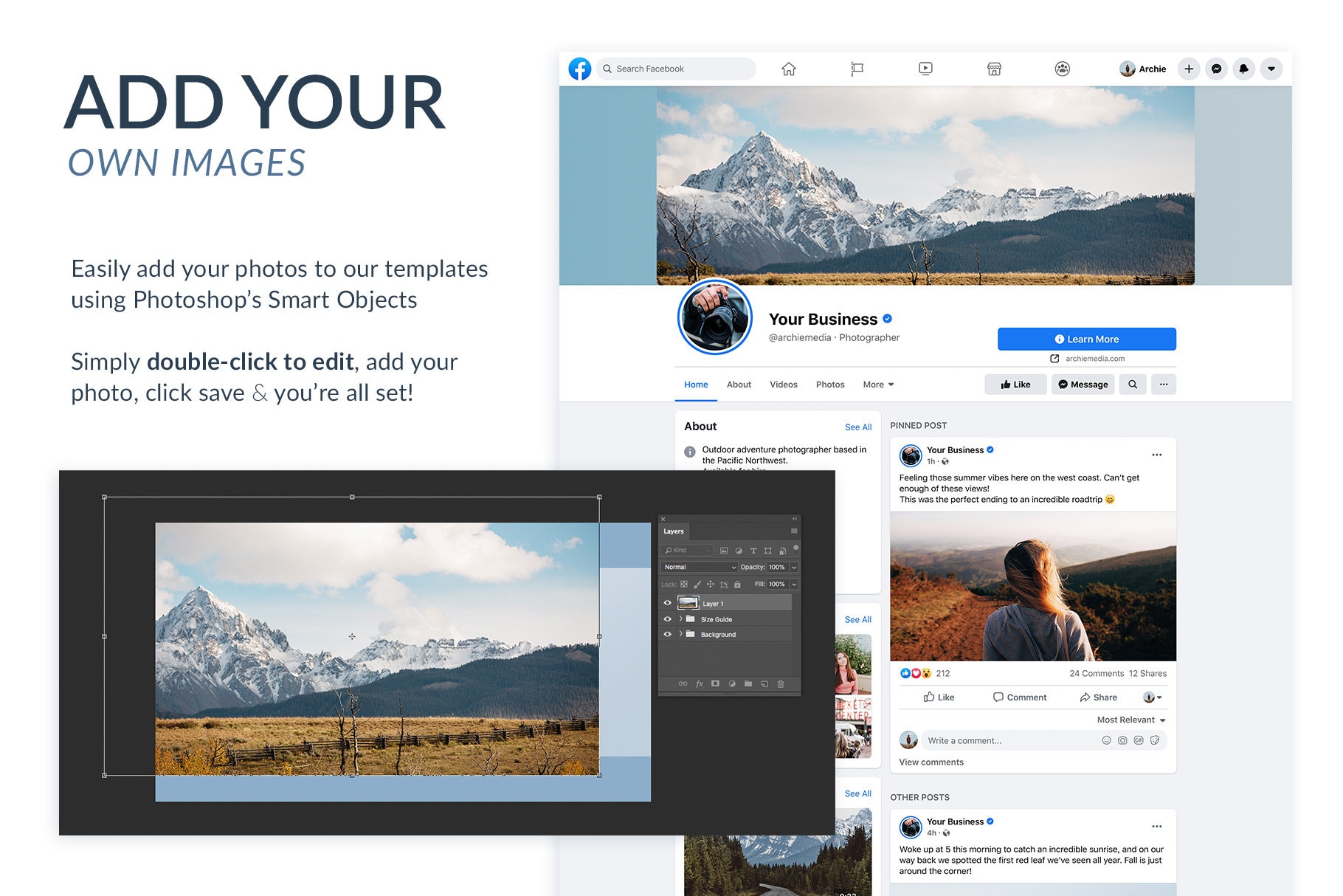 Social Media Mockups Bundle - Business Profile Page Templates ...