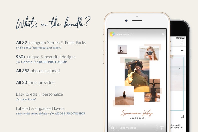 CANVA & PS Instagram Bundle 960 Story and Post Templates Instagram ...
