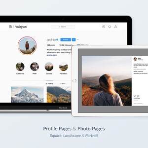 Instagram Mockups - Profile Page Templates - Social Media - Desktop ...