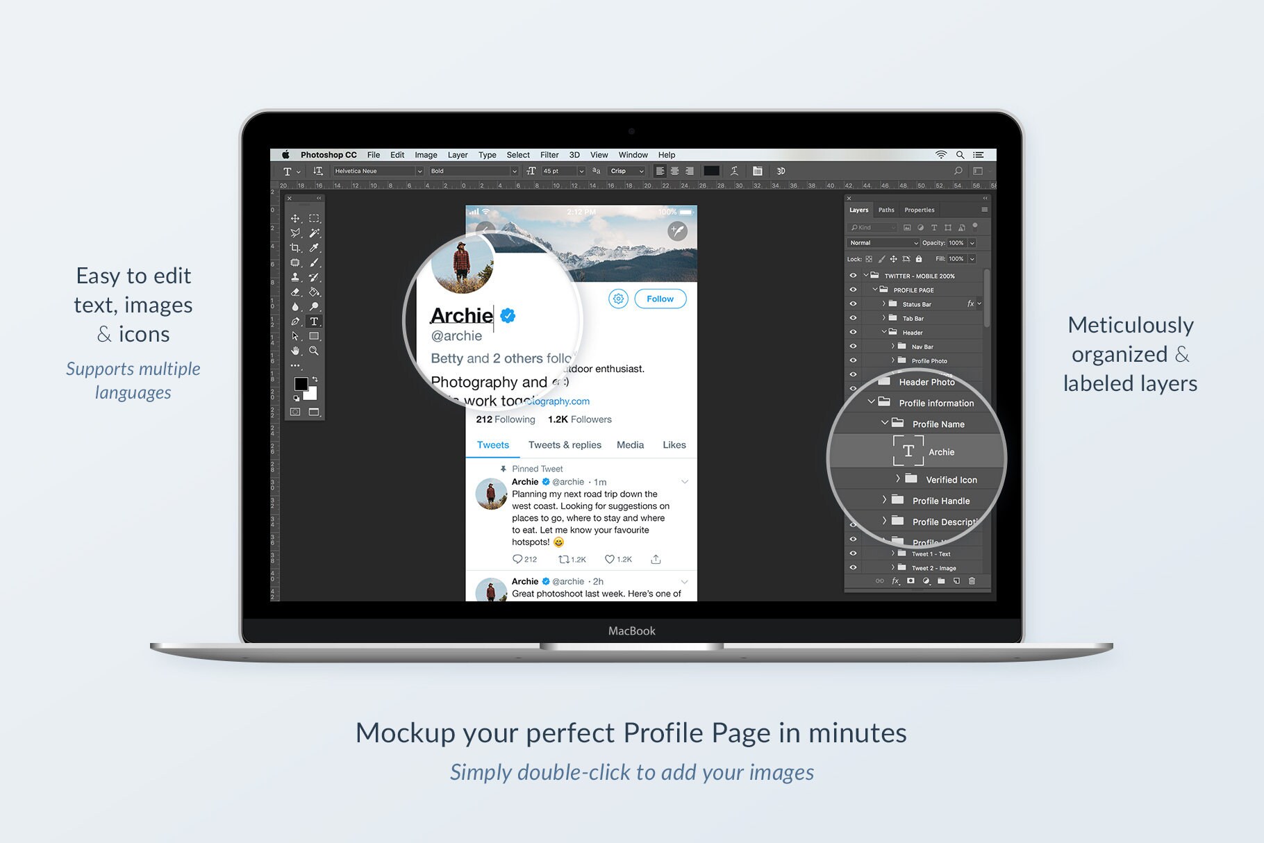 Twitter Mockups Profile Page Templates Social Media - Etsy UK