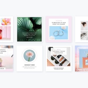 Instagram Posts Pastel Pink - 30 Playful & Bright Templates - Colorful ...
