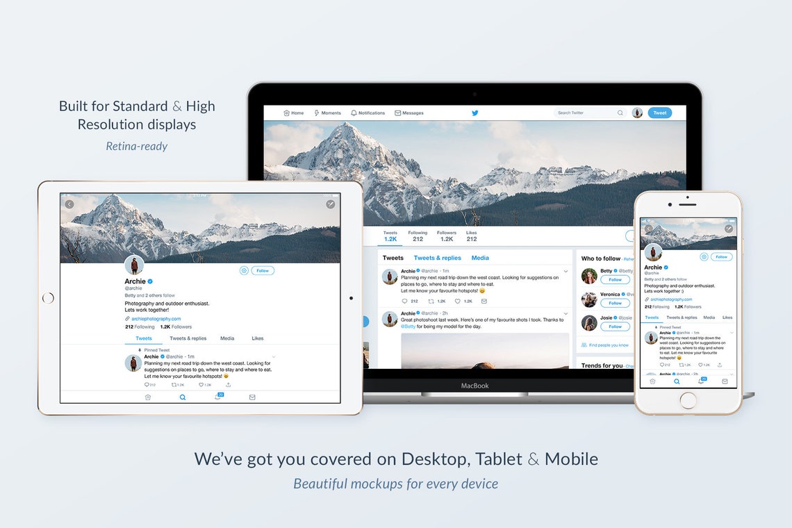Twitter Mockups Profile Page Templates Social Media - Etsy UK