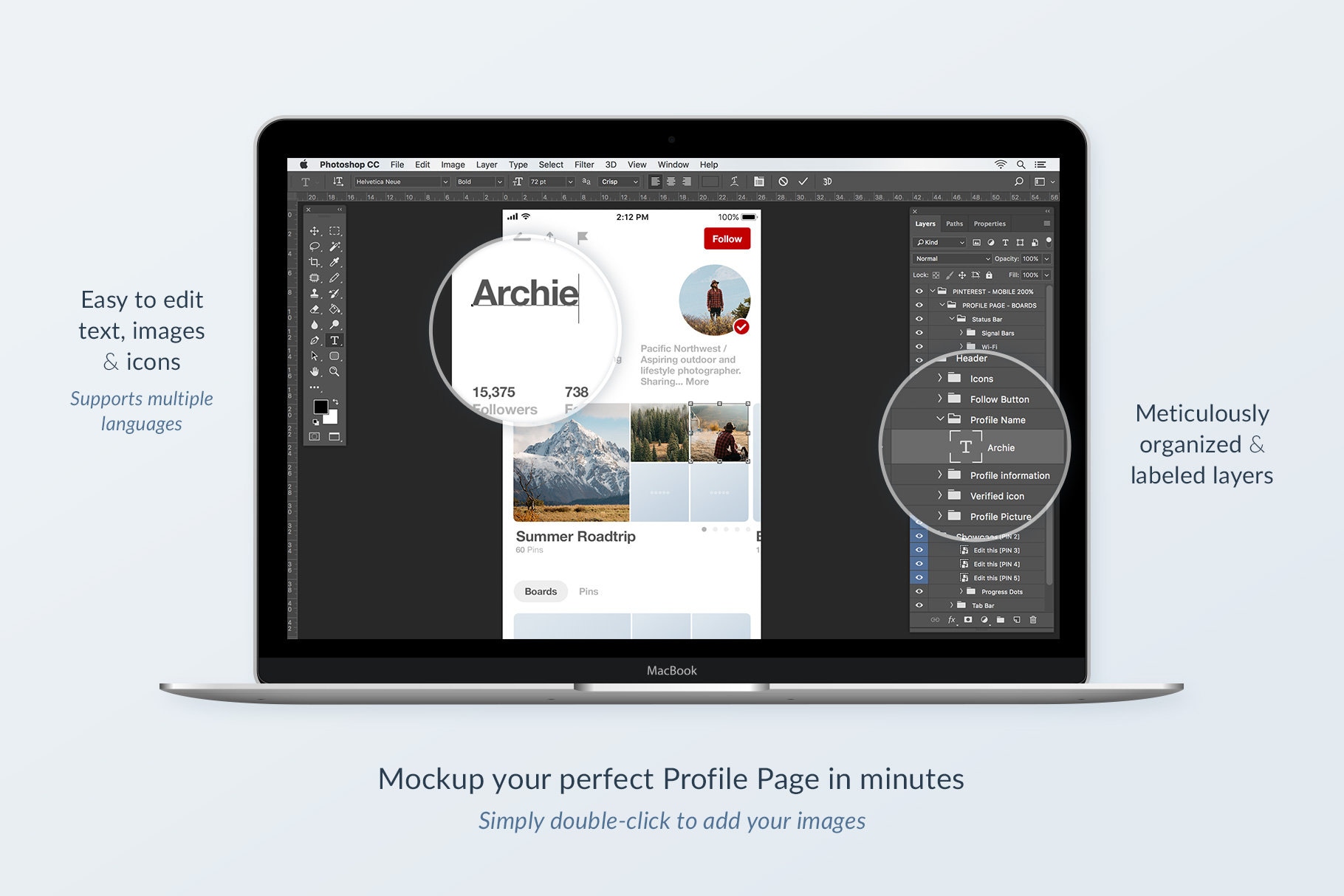 Pinterest Mockups - Profile Page Templates - Social Media - Desktop ...