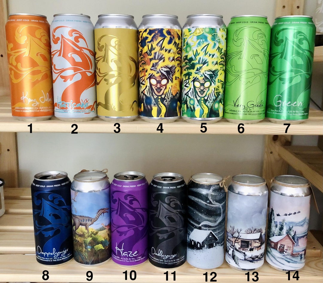 Tree House Beer Candle // Custom Soy Upcycled IPA Beer Can Candle - Etsy