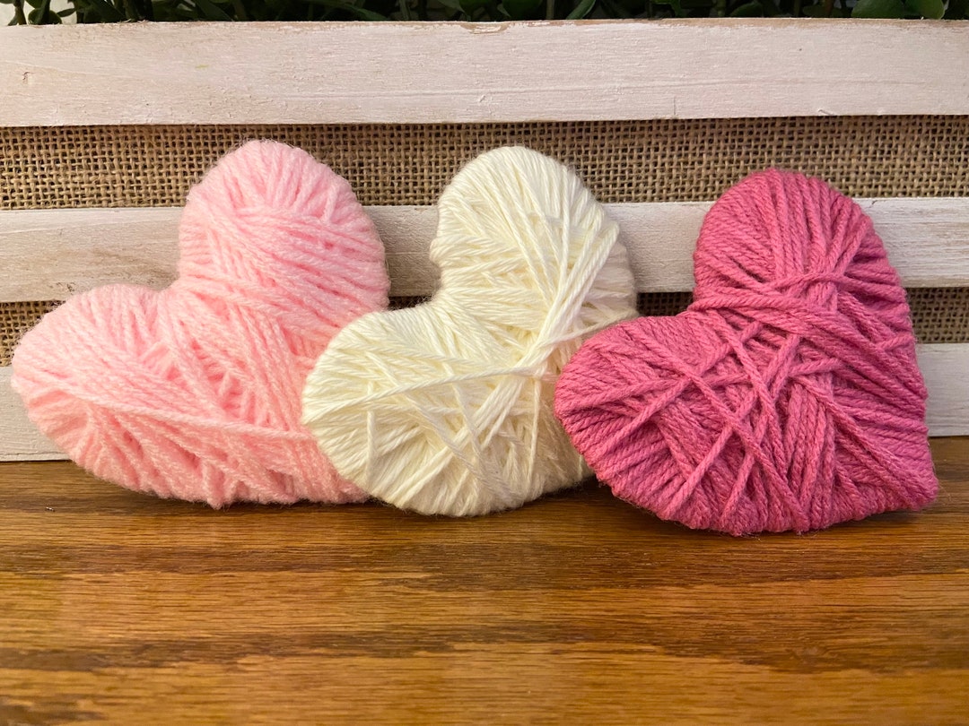 Yarn Hearts, Valentines Tiered Tray, Heart Tiered Tray, Rustic ...