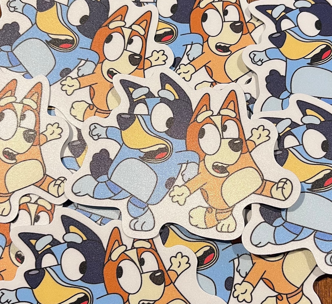 Bingo and Bluey Dance Party Vinyl Sticker BOGO Surprise Sticker Durable ...