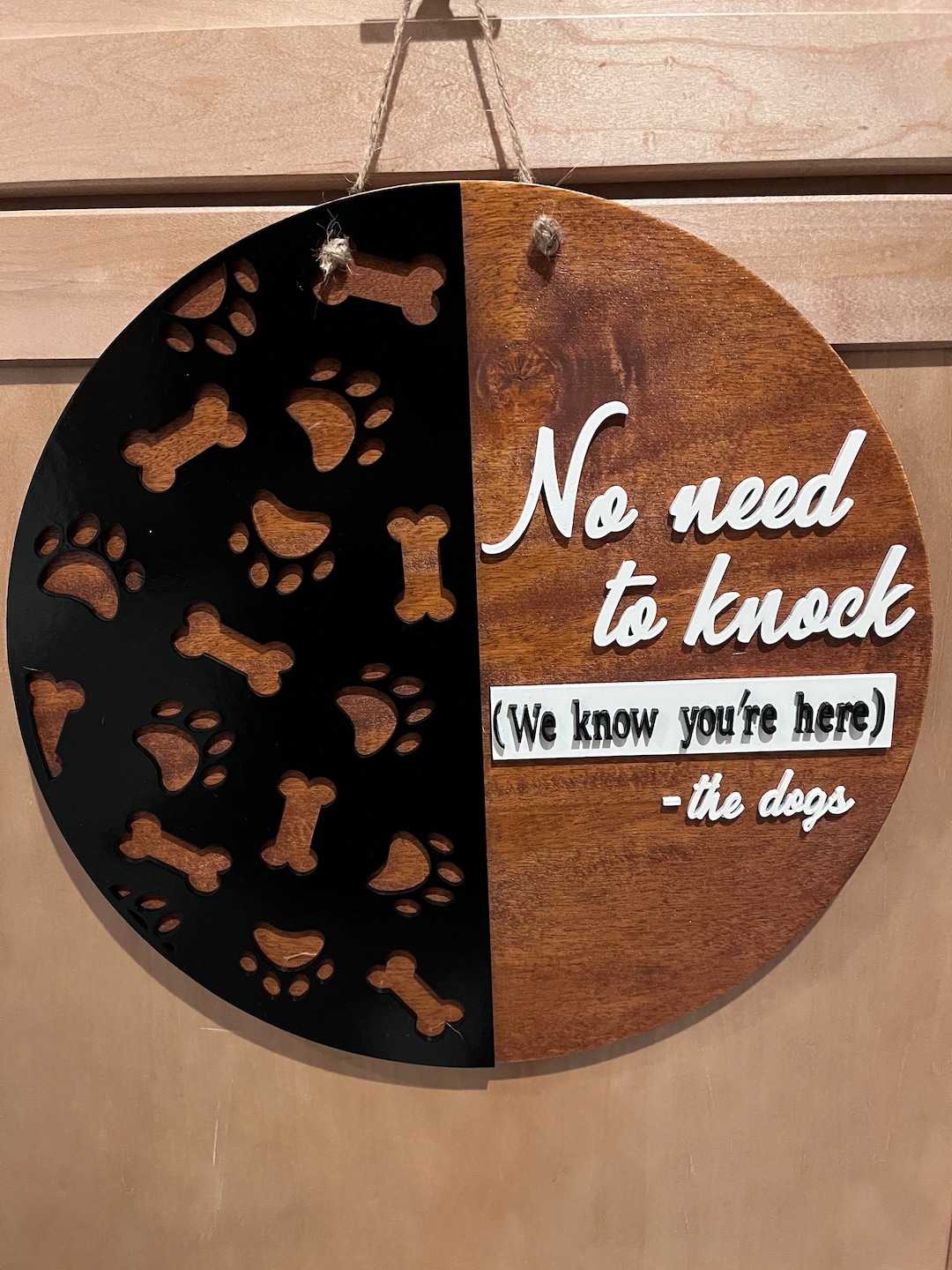 Dog Door Sign, No Need to Knock We Know Your Here, Door Hanger, Pet ...