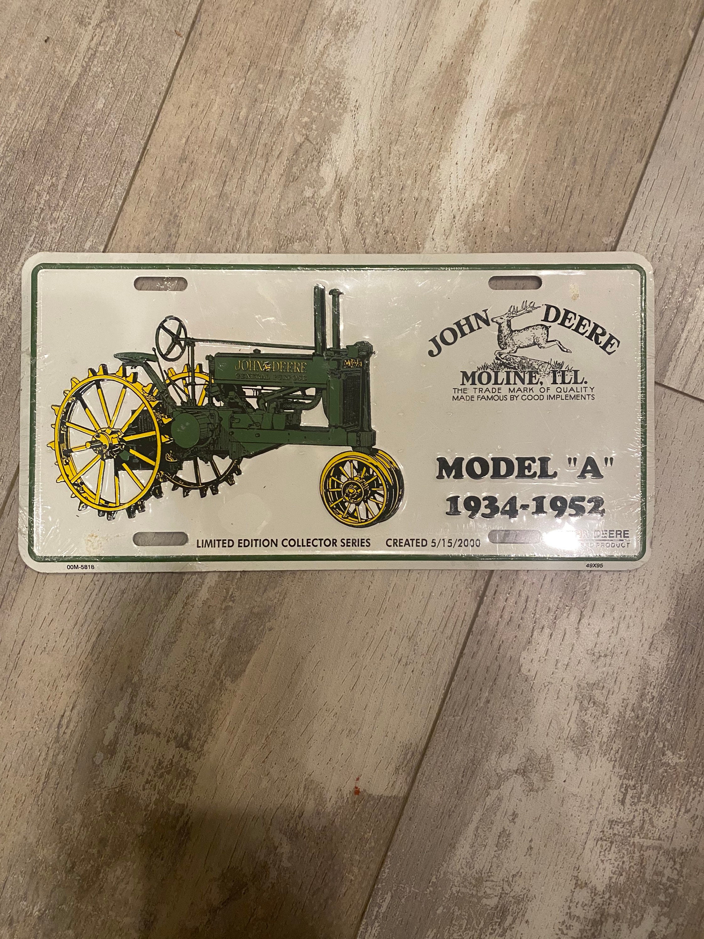 Vintage John Deere Dealer License Plate Accessory Tag Tractor "rare ...