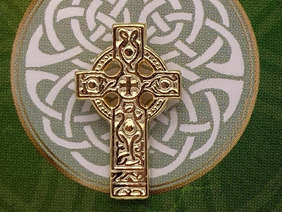 Gold Celtic Cross Lapel Pin - Etsy