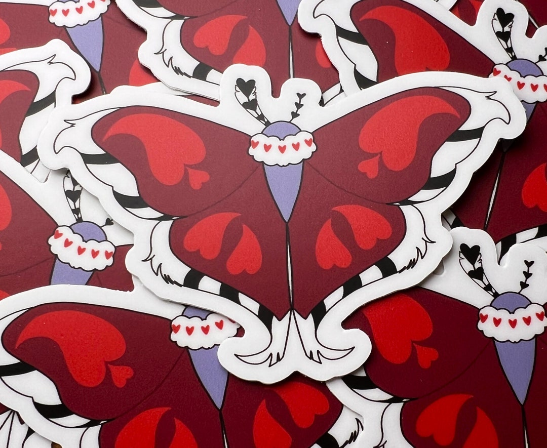 Valentino-inspired Moth Sticker | Hazbin Hotel Sticker - Etsy